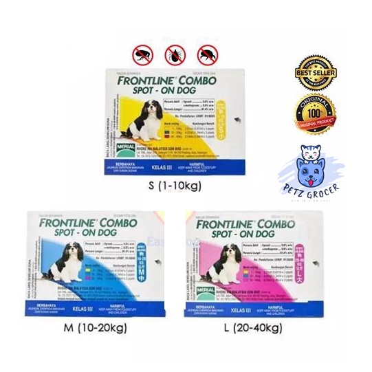 Frontline Combo Spot-on Dog Small, Medium, Large (Original) | Shopee ...