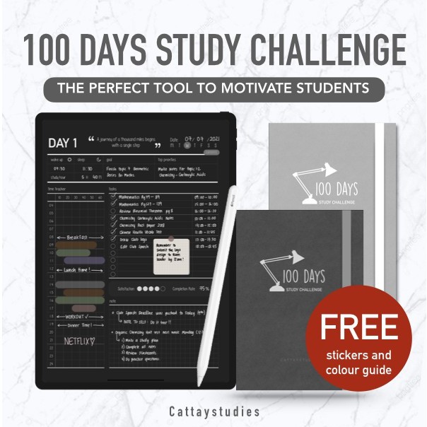 [DIGITAL NOTEBOOK] Digital 100 Days Study Challenge Notebook ...