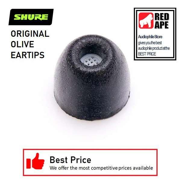 Shure Olive EABKF1, Foam Replacement Eartips (Medium Size): For Shure ...