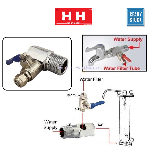 Filter Tee Valve 1/4" x 1/2" 过滤水机接头 ~Haha Home Hardware~ | Shopee Malaysia