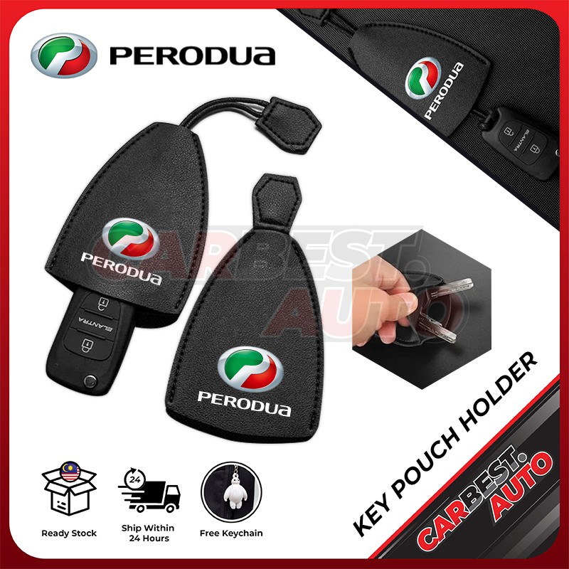 Perodua Leather Key Holder Key Pouch Cover Car Key Protector case ativa ...