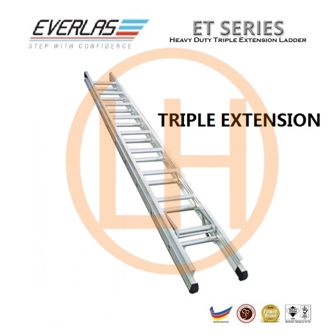 Everlas ET Series Heavy Duty Triple Extension Ladder ET08DR / ET10DR ...