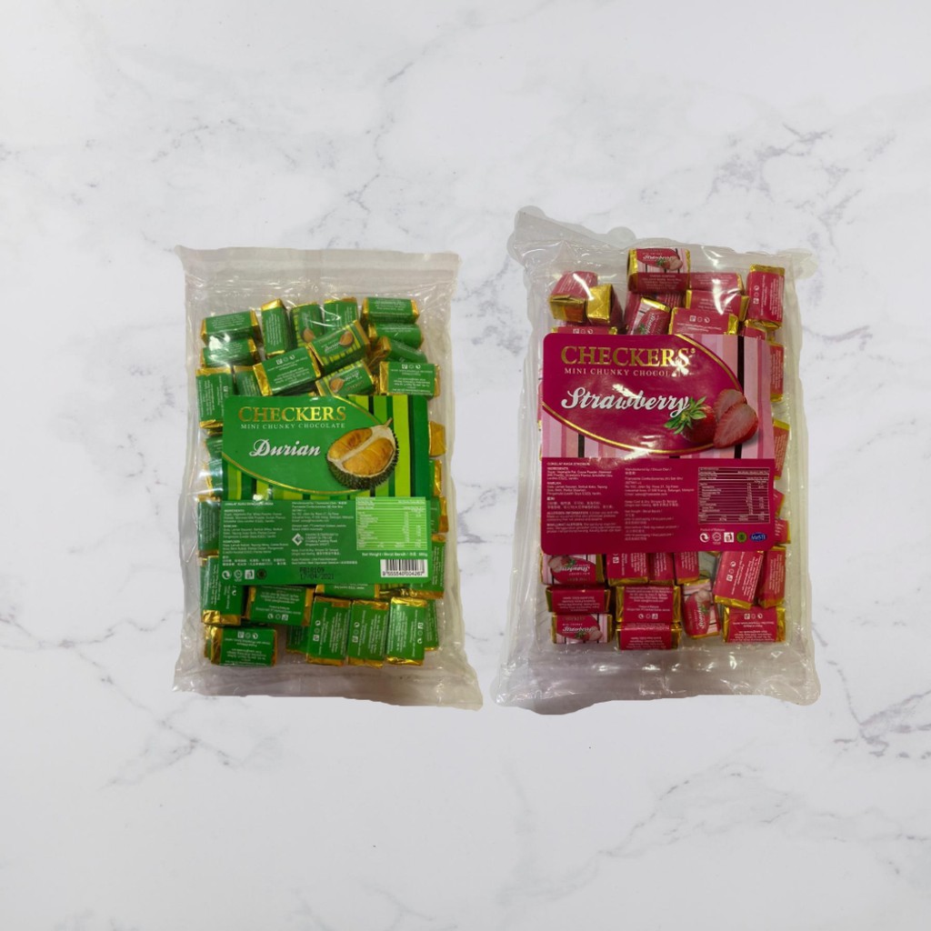 Checkers Mini Chunky Chocolate 500g - Durian/Strawberry | Shopee Malaysia
