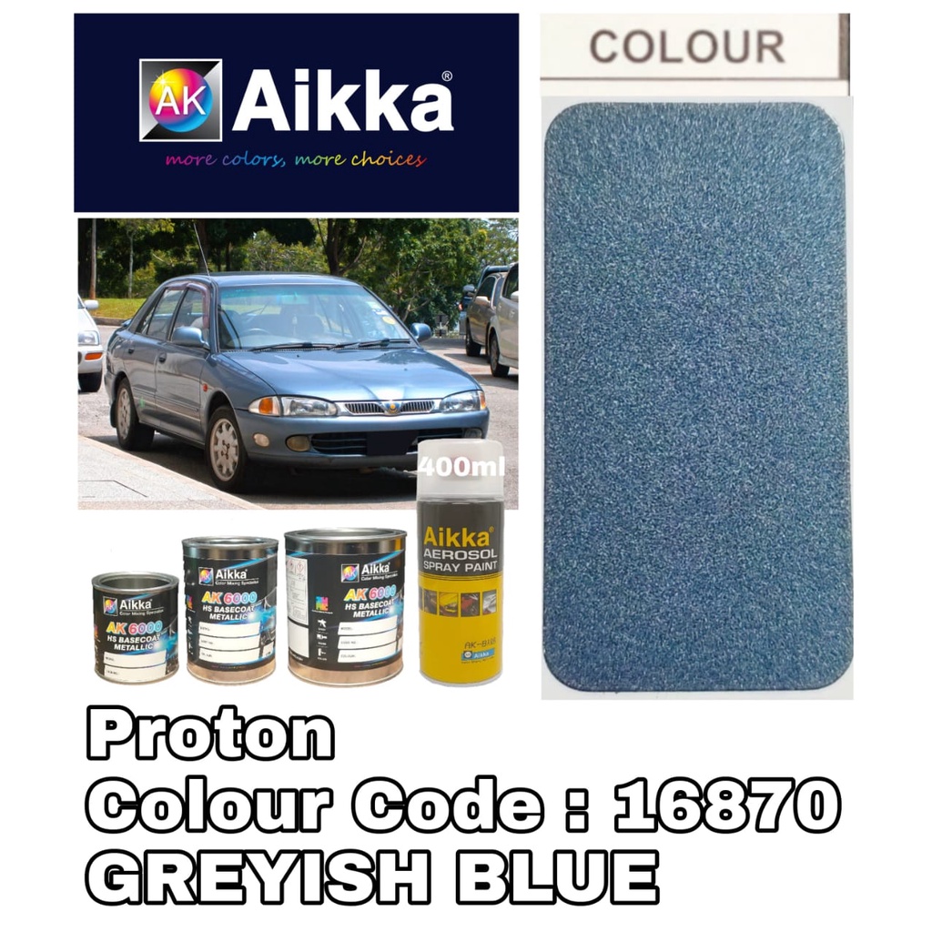 AIKKA AUTOMOTIVE PAINT / PROTON WIRA 16870 / GREYISH BLUE / TOUCH UP ...