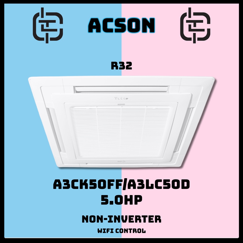 Acson MyEco Ceiling Cassette Non-Inverter with Plasma R32 5.0HP A3CK50FF/A3LC50D Wifi | Shopee ...