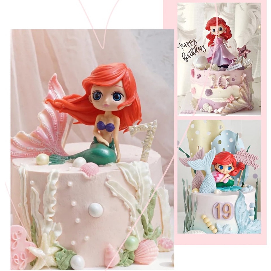 Mermaid Ariel Princess Series Cake Topper Kek Hiasan 美人鱼公主蛋糕装饰 | Shopee ...