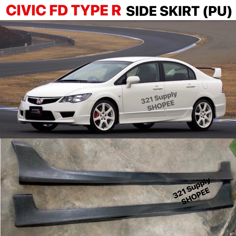Civic FD Type R Side Skirt Bodykit Tepi Skirt Lip (Material : PU3133 ...