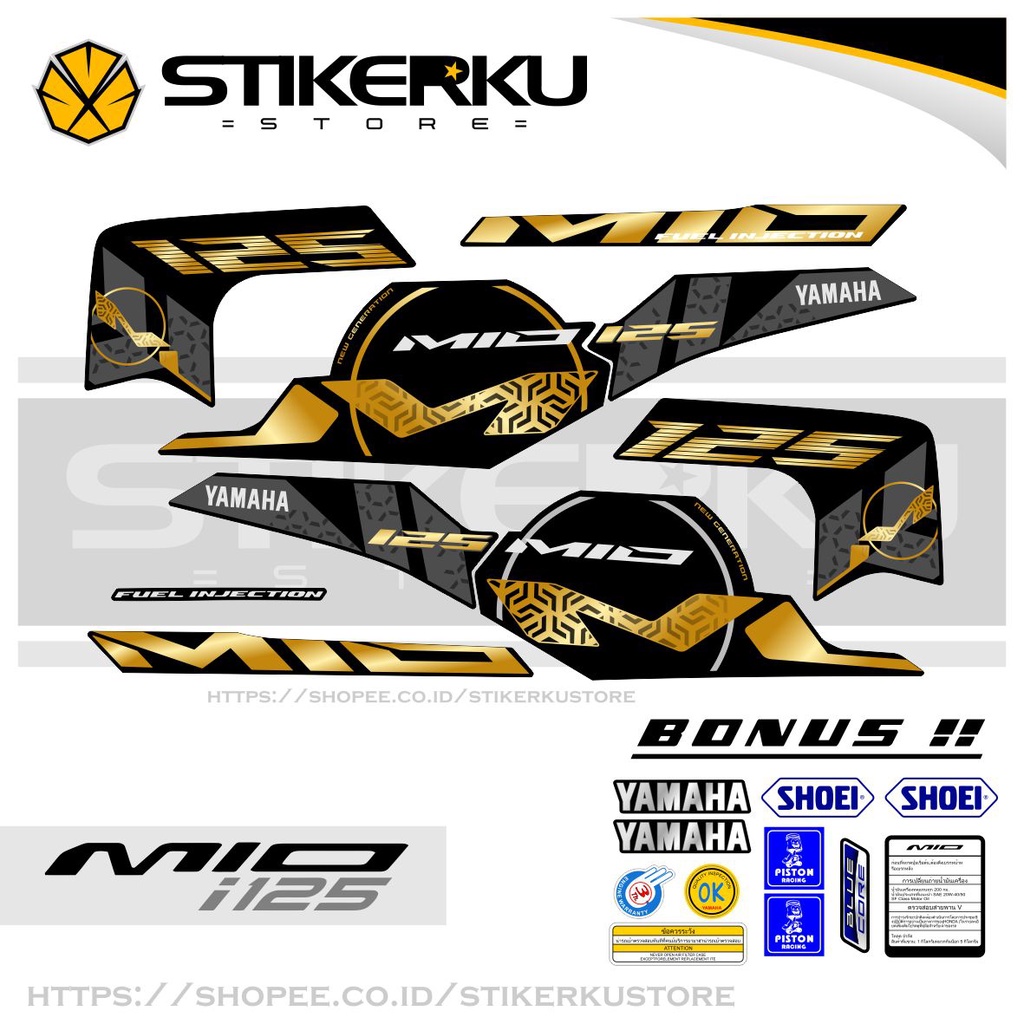 YAMAHA MIO I 125 STOCK DECAL / 2015 / 2016 / 2017 /2018 / 2019 / 2020 ...