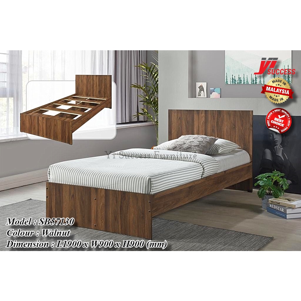 Yi Success Melissa Wooden Single Bed Frame / Solid Board Single Bed ...