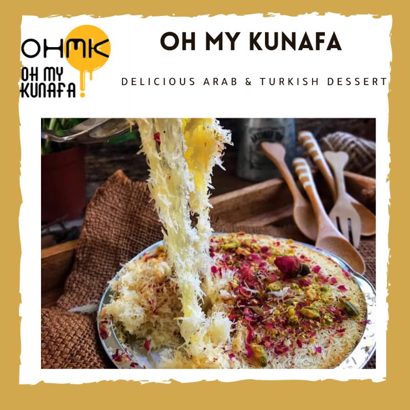 OH MY KUNAFA dessert arab manisan lazat cheese tarik rose petal ...