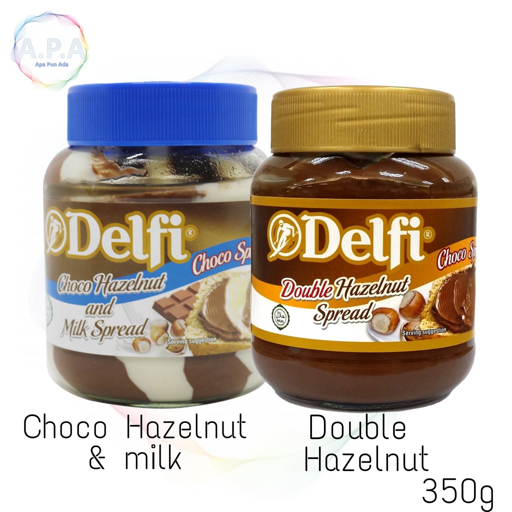 DELFI Choco Spread - Choco Hazelnut and Milk / Double Hazelnut 350g ...