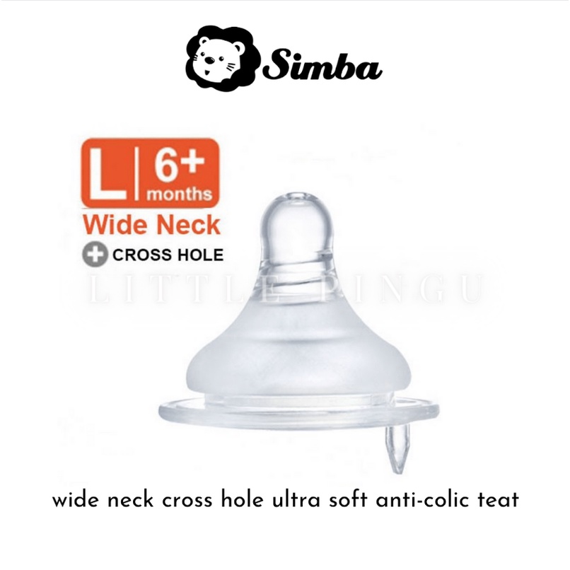 Simba wide neck cross hole ultra soft anti-colic teat | Shopee Malaysia