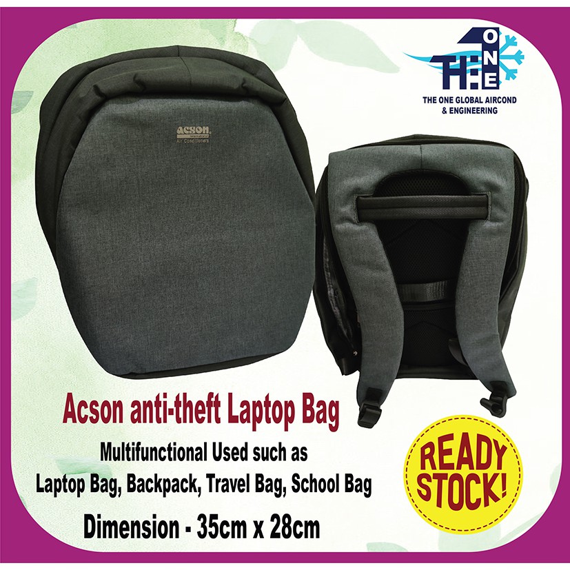 Acson Anti-theft Laptop bag (Backpack) | Shopee Malaysia
