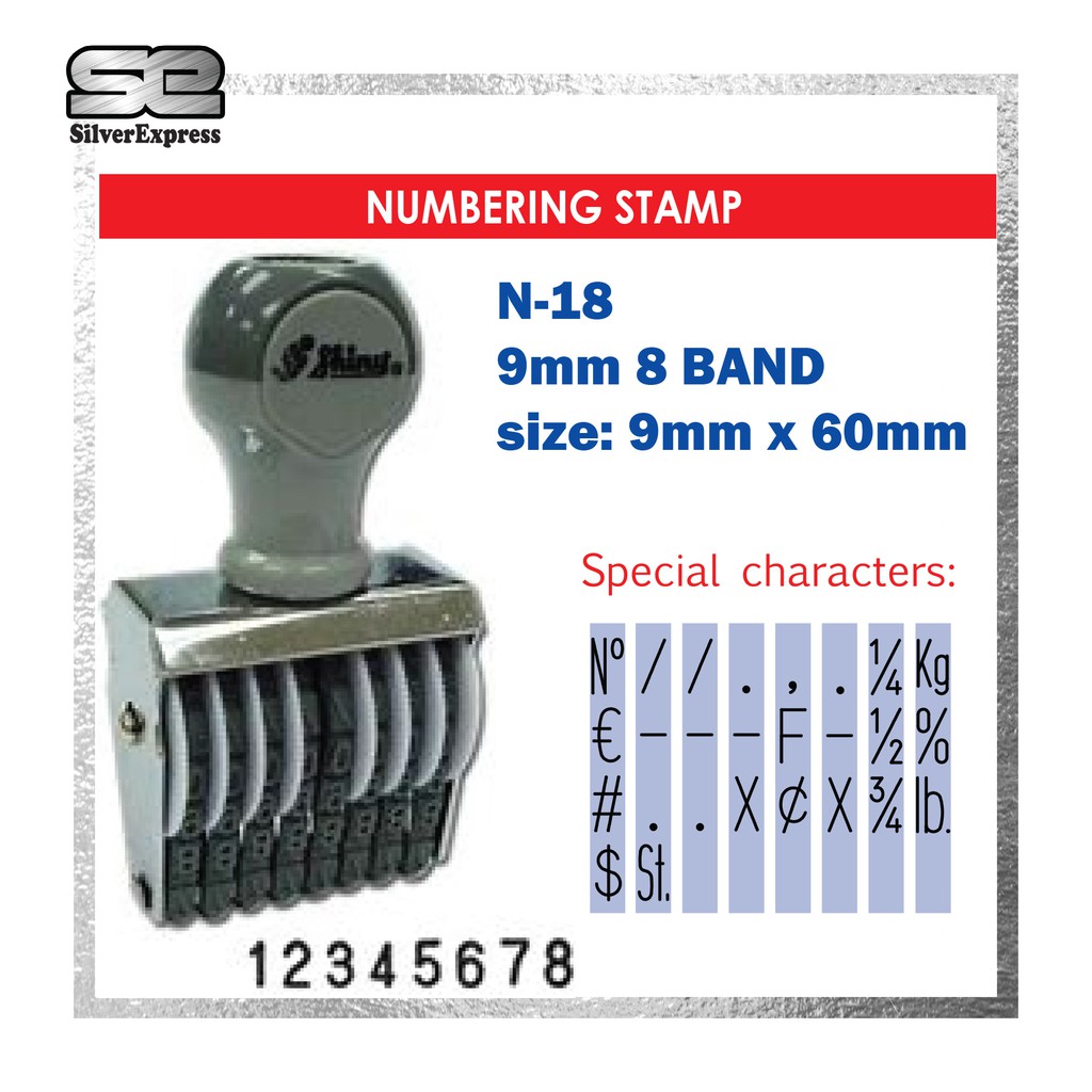 NUMBERING STAMP 8 BAND / 3MM / 4MM / 5MM / 7MM / 9MM / 8 DIGIT NUMBER ...