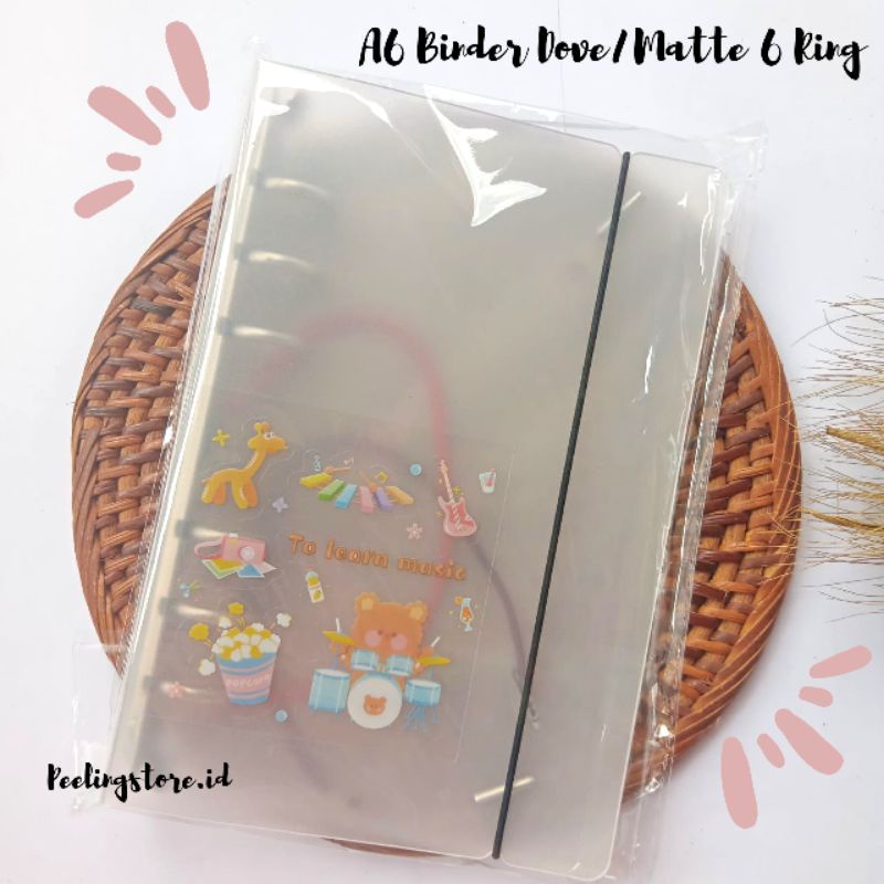 6 Ring Binder A6 Matte Aesthetic Binder Transparent Dove | Shopee Malaysia