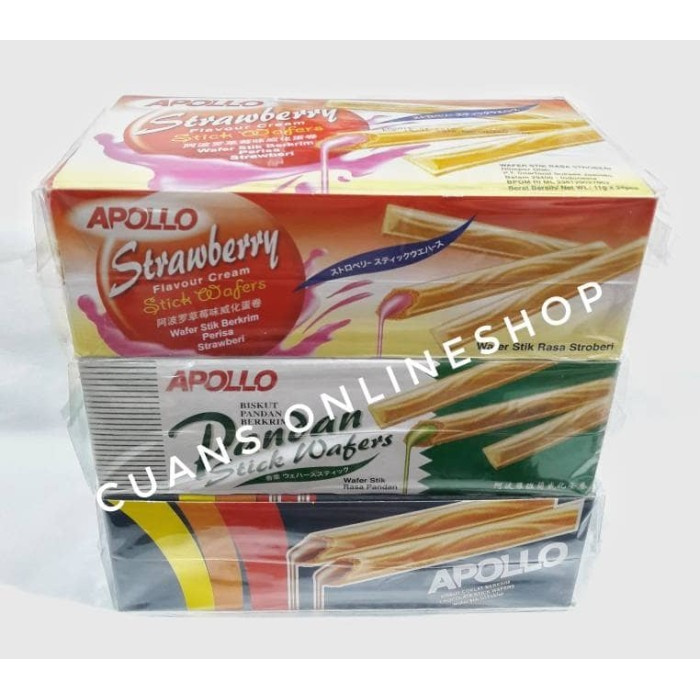 Apollo Wafer Chocolate/Pandan/Strawberry. Biskut Wafer Berisa | Shopee Malaysia