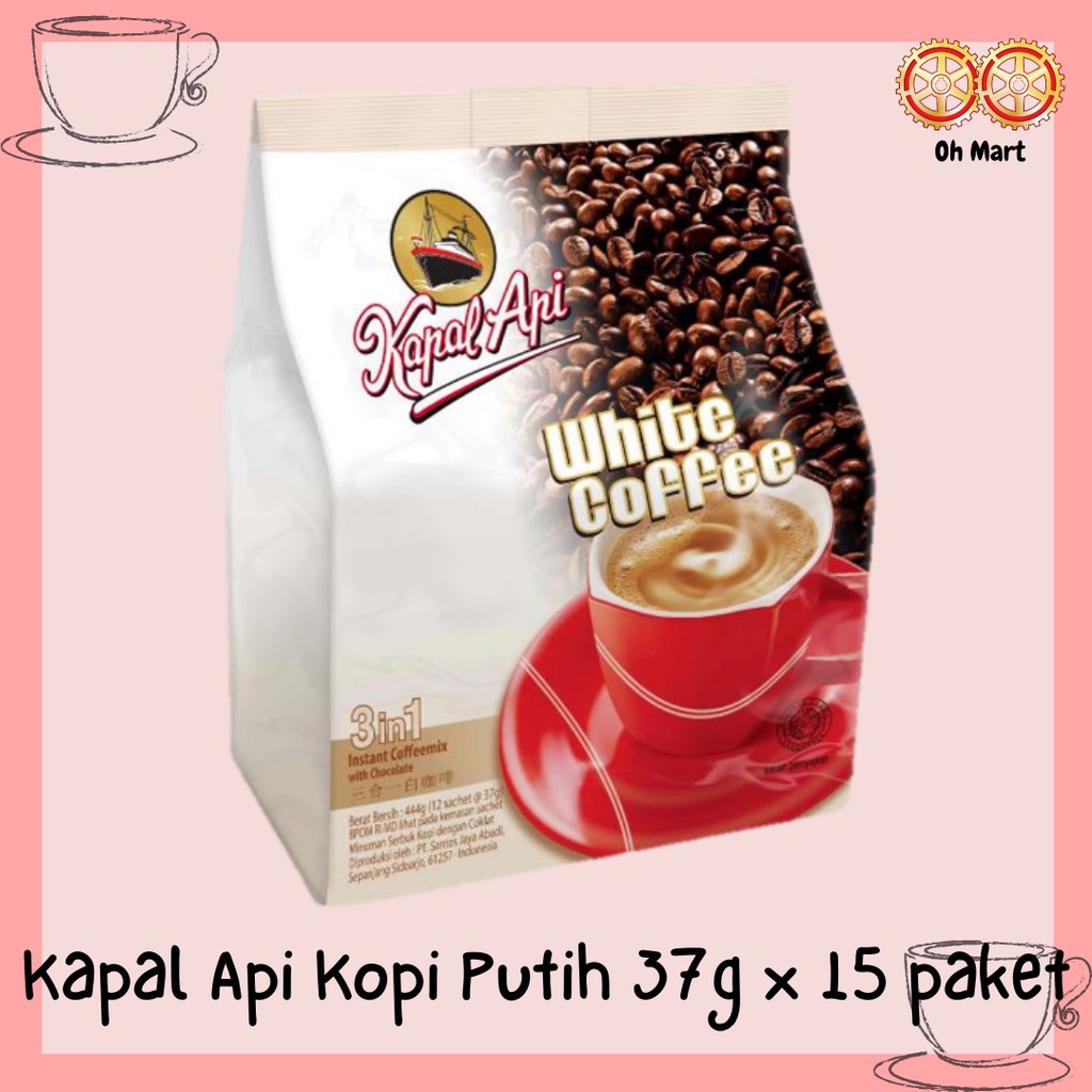Kapal Api 3in1 Kopi Putih/ White Coffee -37g x 15 paket | Shopee Malaysia
