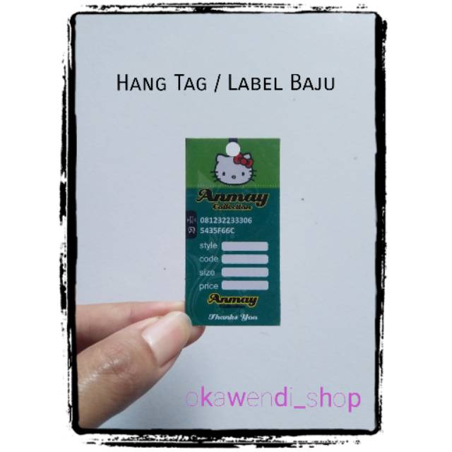 Hang TAG/Clothing LABEL/PRICE TAG/Design PRICE LABEL Code: OK H06 ...
