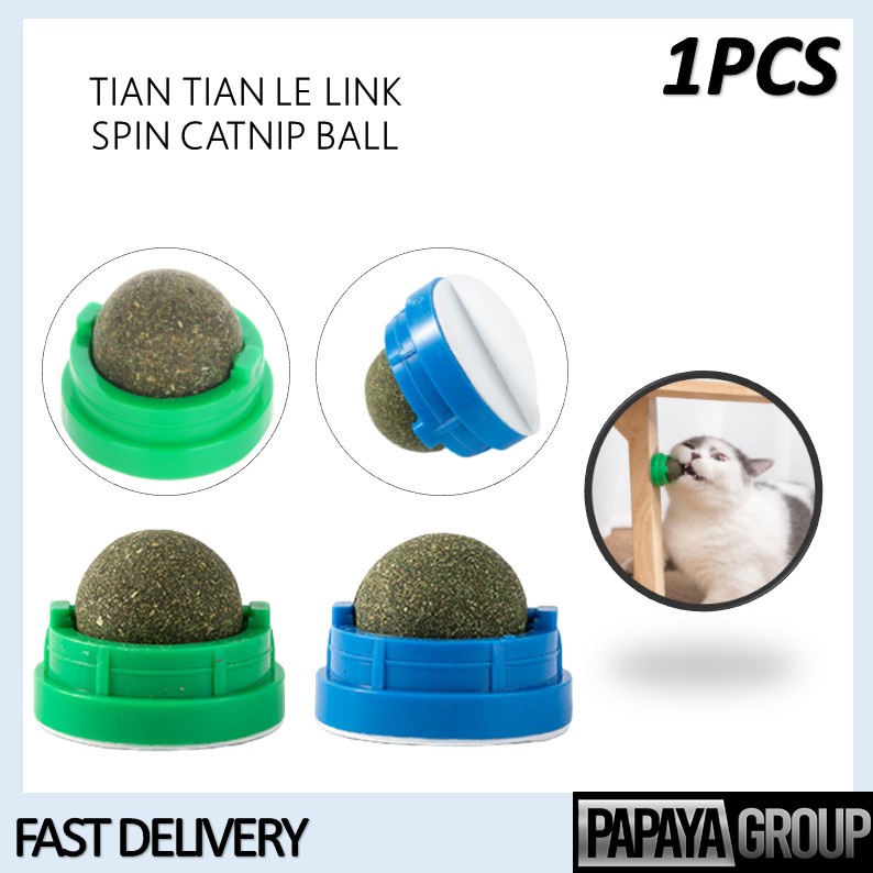 Tian Tian Le Lick Spin Catnip Ball Rotating Cat Mint Ball / Cat Mint ...