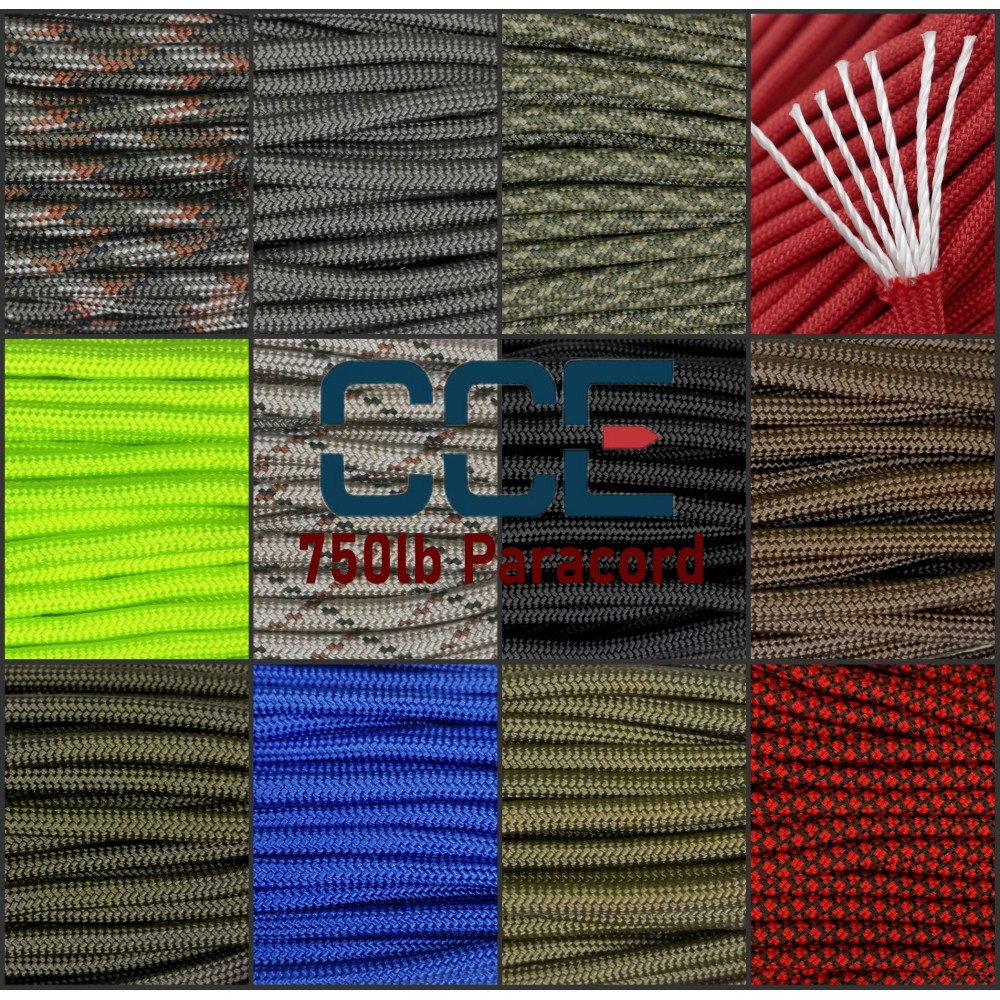 10ft 750lb Paracord 5mm Parachute Cord Survival Bracelet Rope 7 strands ...