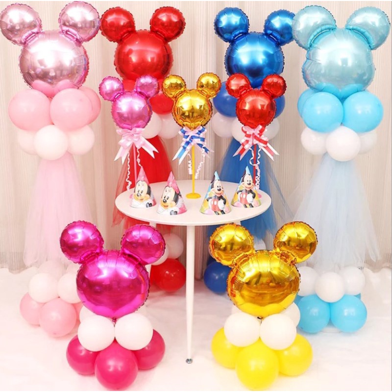 63cm x 57cm Mickey Minnie Head Foil Balloon Birthday Party Decoration ...