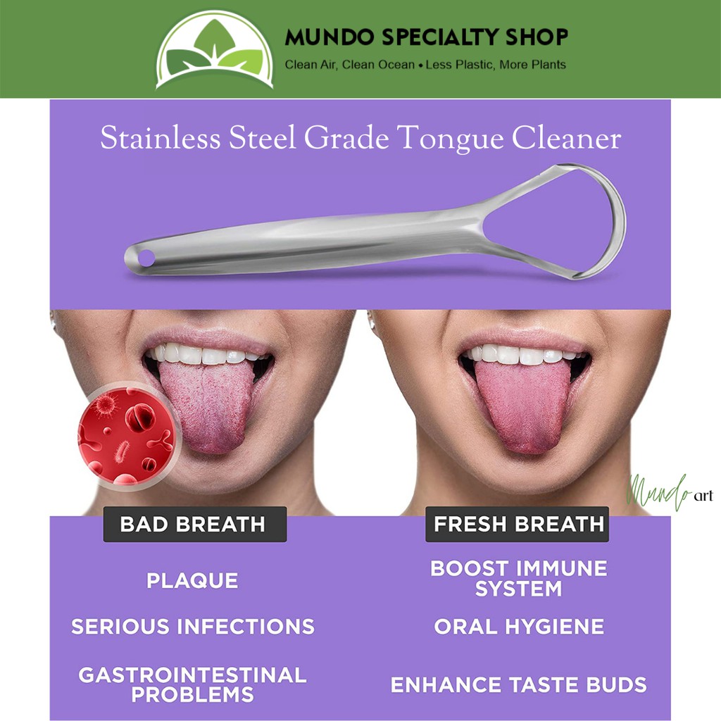 Stainless Steel Grade Tongue Cleaner Scrapper Oral Hygiene Care with ...