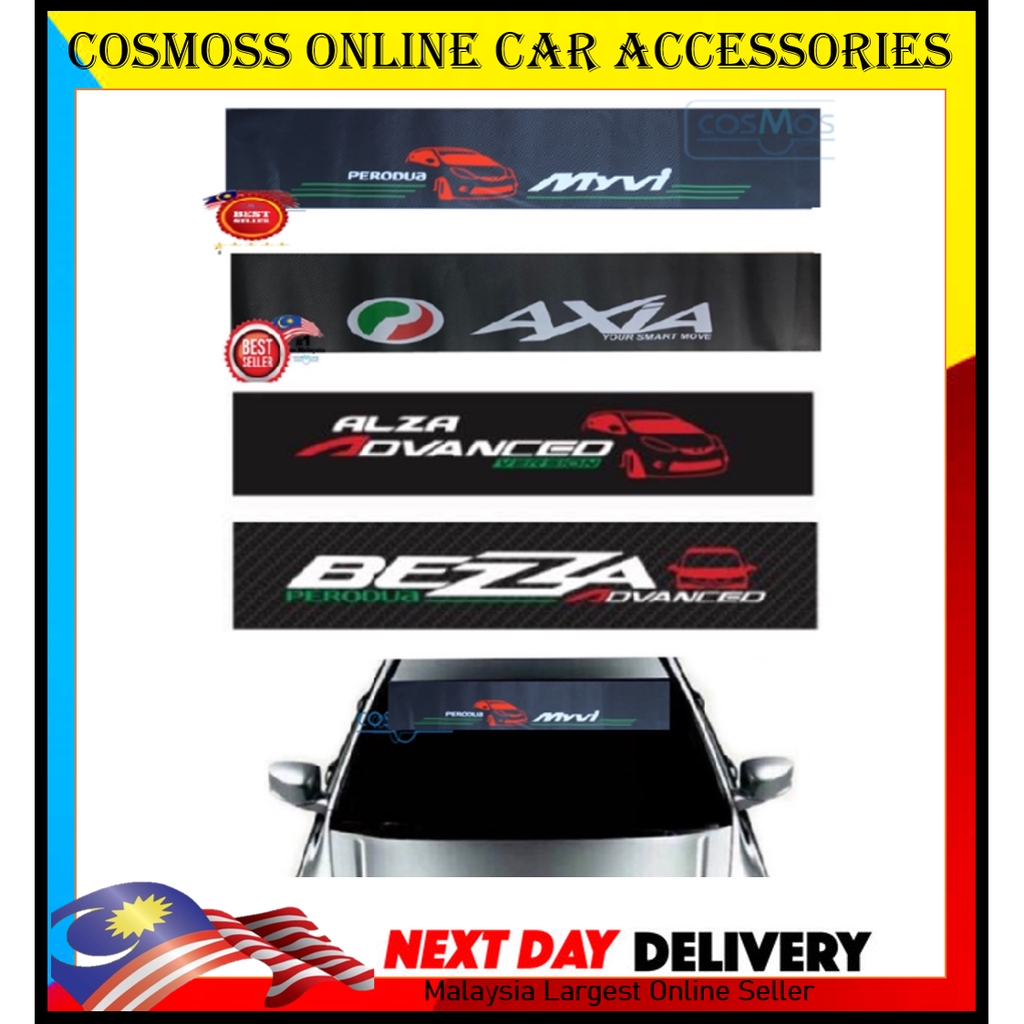 (CARBON) Axia Alza Myvi Bezza Logo Front Car Windscreen Windshield ...