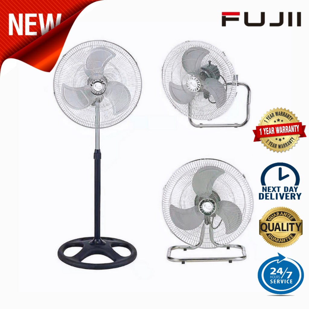 Fujii 3in1 18" Industrial Fan Stand Fan Floor Wall Fan Strong Wind Low ...