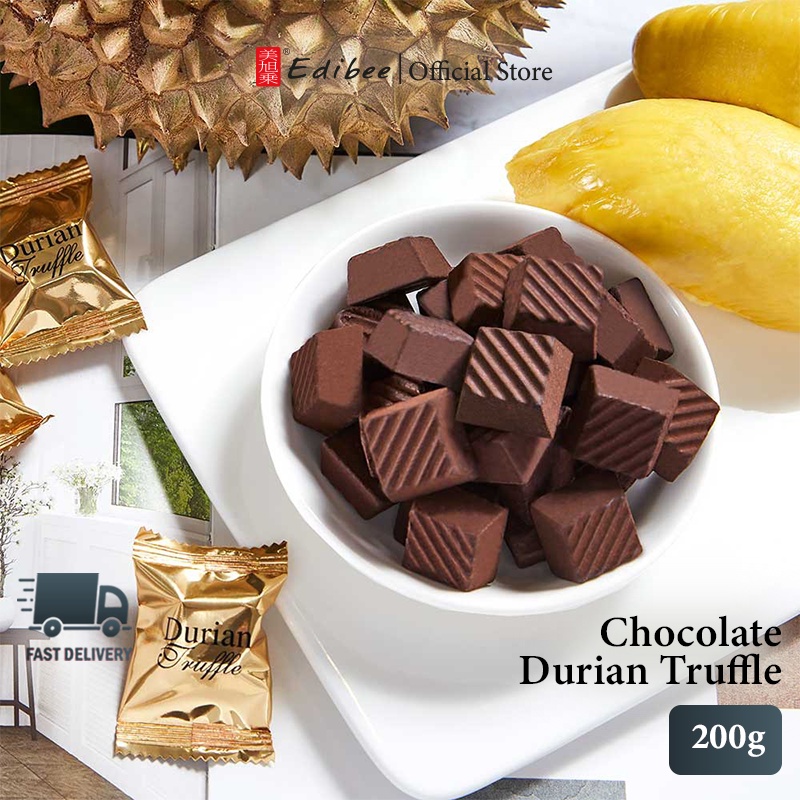 Edibee Chocolate Durian Dark Truffle (200g) Dark Chocolate Snack Food ...