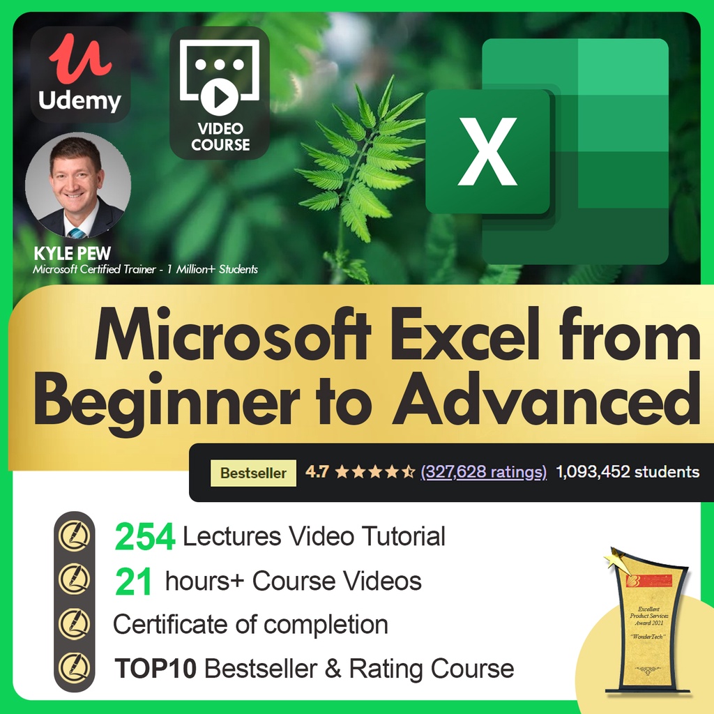 [Video Course] Microsoft Excel - Excel from Beginner to Advanced (254 Lectures, 21 hours+ Video ...