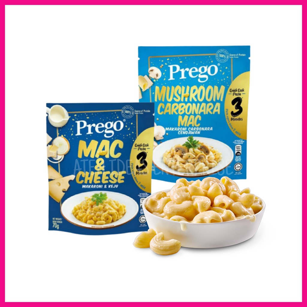 Prego Quick Cook Pasta 3 Minute Mushroom Carbonara Mac 70g / Mac ...