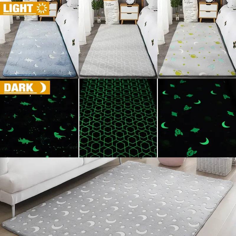 80*160cm/60*160cm Thick Carpet for Living Room Luminous Plush Rug ...
