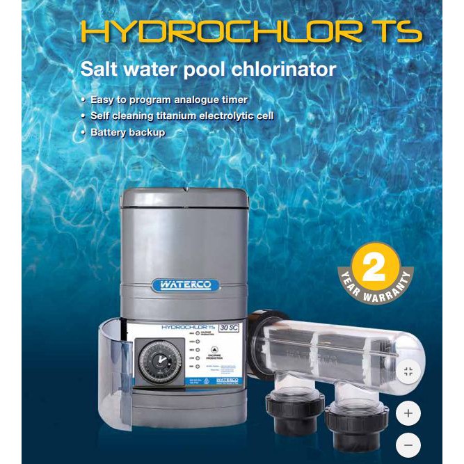 WATERCO Hydrochlor TS Salt Water Pool Chlorinator - Hydrochlor TS 25SC ...