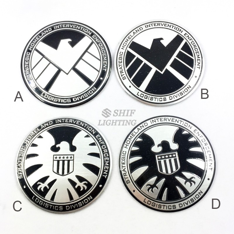 1 Aluminum Avengers SHIELD S.H.I.E.L.D Logo Car Auto Motor Emblem Badge ...