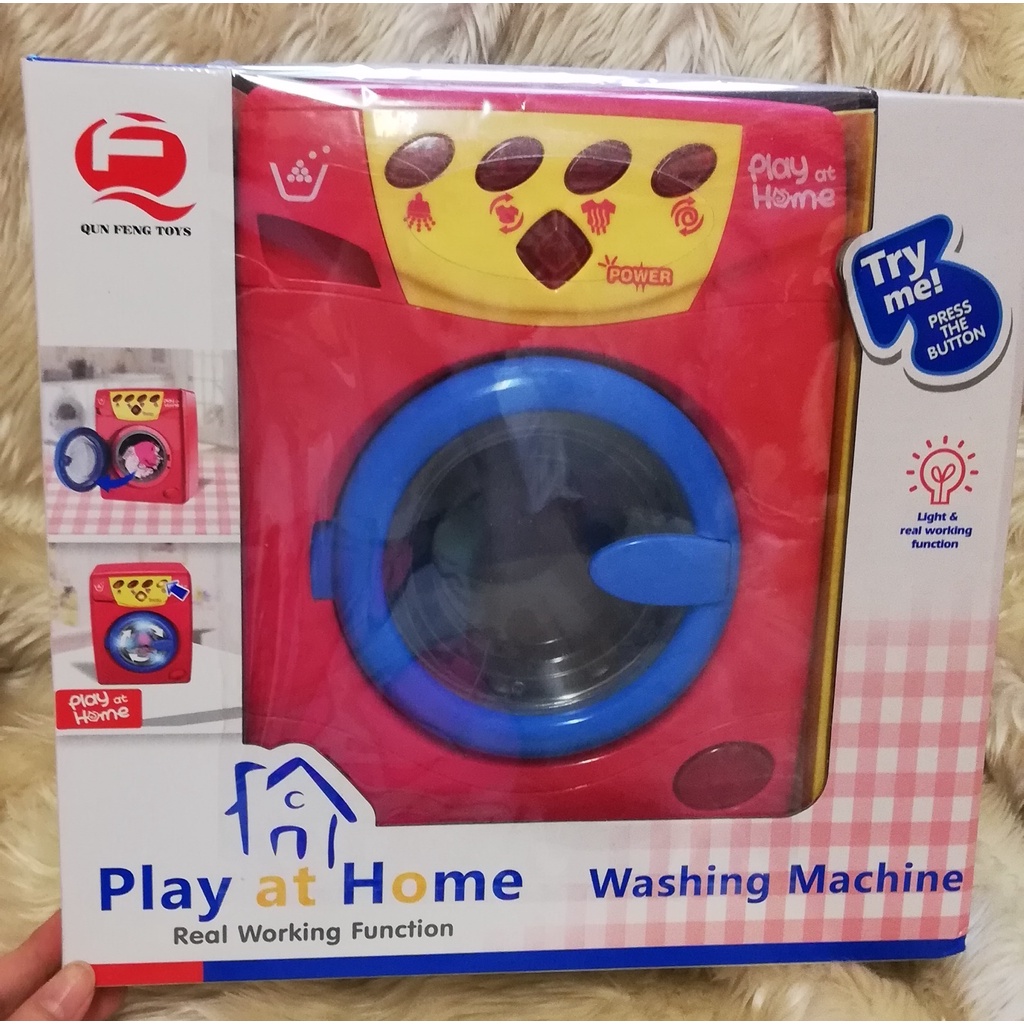 Play at Home Real Working Function Kids Washing Machine Pretend Playset ...