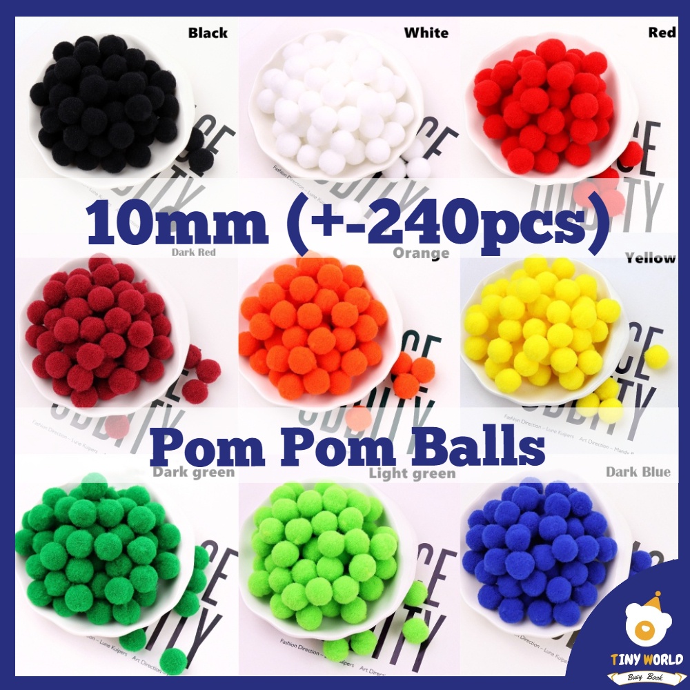 1.0 cm Soft Mixed Round Shaped Pompom Fluffy Balls For Kids DIY Garment ...