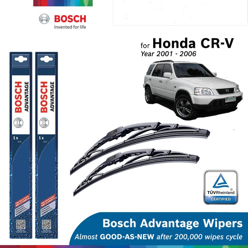 Bosch Advantage U Hook Wiper Set for Honda CRV / CRV S10 2nd Gen (21 ...