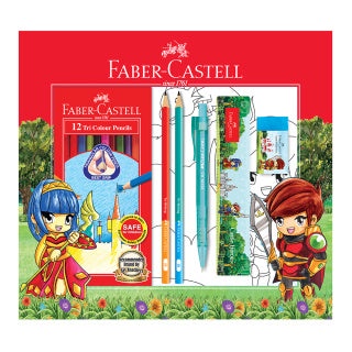 FABER CASTELL GIFT SET CASTLE HEROES COLOURING / SET PENSEL WARNA ...