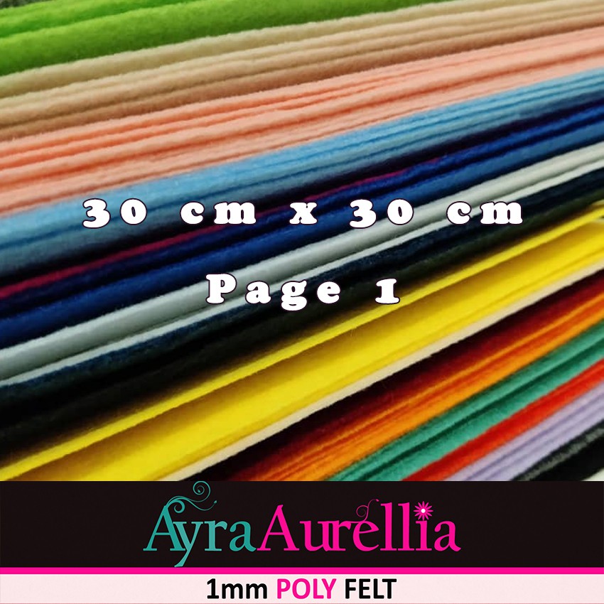 30cm x 30cm 1mm Kain Felt Polyester 1mm Poly Felt Hard Type Polyester ...