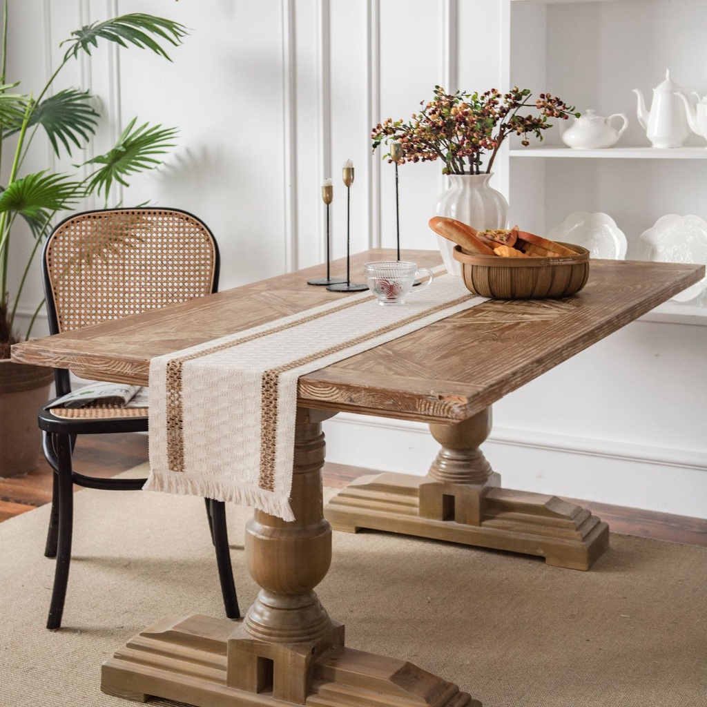 HDS Muji Style Table Runner 👹 INS Minimalist Handmade Cotton Linen ...