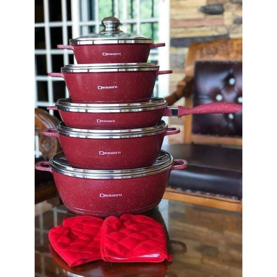BIG SALE ORI 12 pcs Dessini Ready stock Cookware Set Non Stick Pot ...