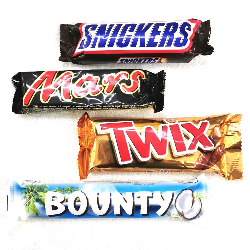 Snickers Mars Twix Bounty 4pcs Single Bars (Mix) | Shopee Malaysia