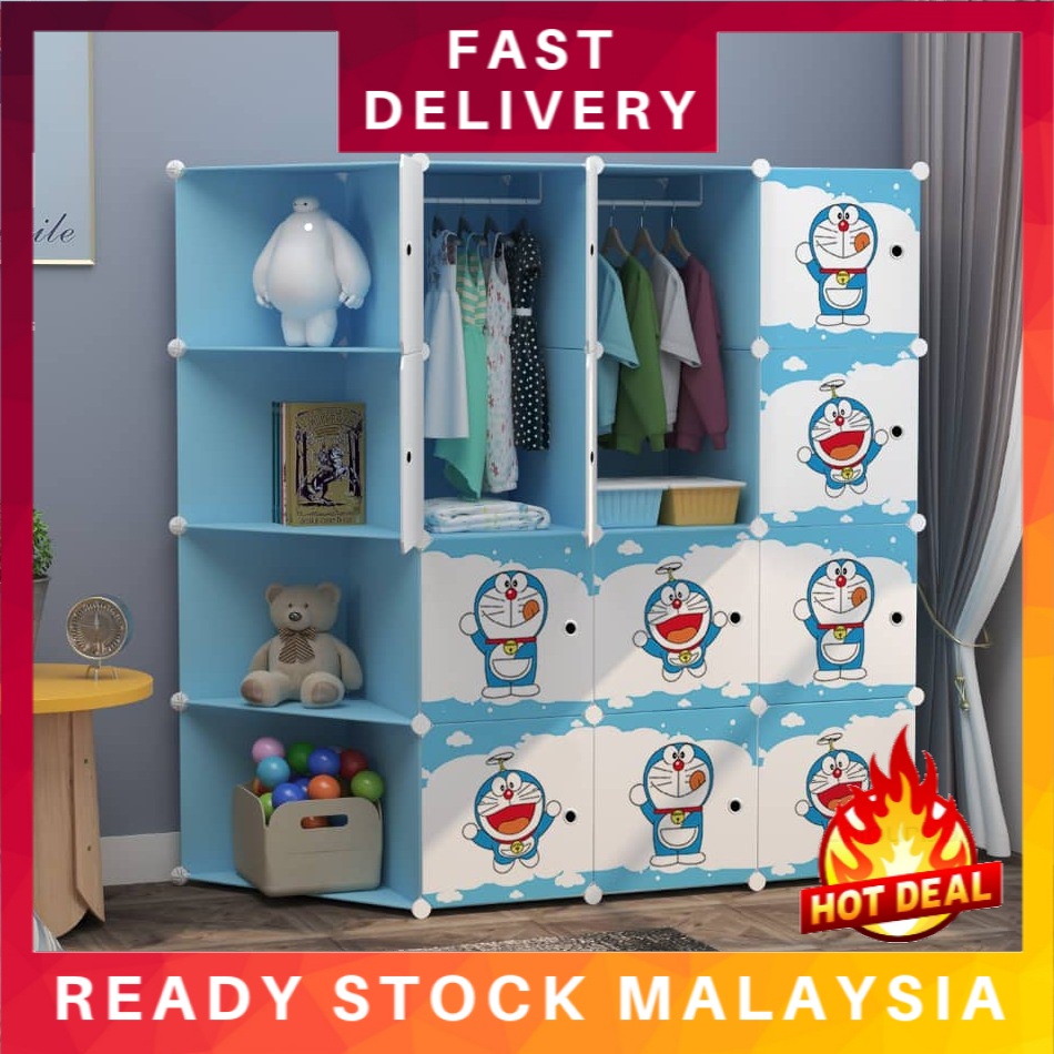 New Doraemon 12 cube Corner DIY Multipurpose Wardrobe Cabinet Clothes ...