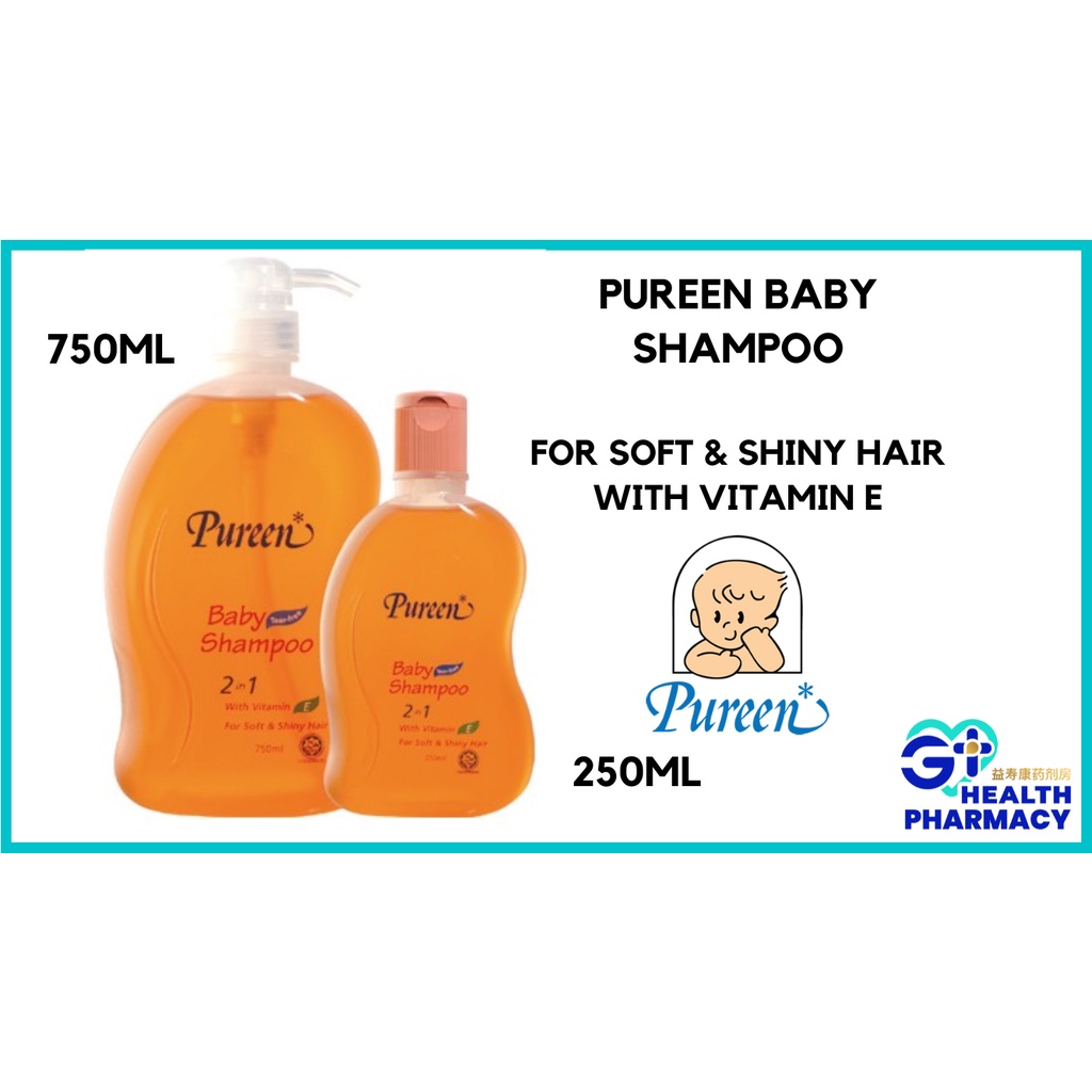 Pureen Baby Shampoo 2 in 1 with Vitamin E (For Soft and Shiny hair250ml ...