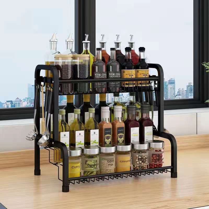 Ladder type kitchen shelf knife rest integrated multifunctional storage ...