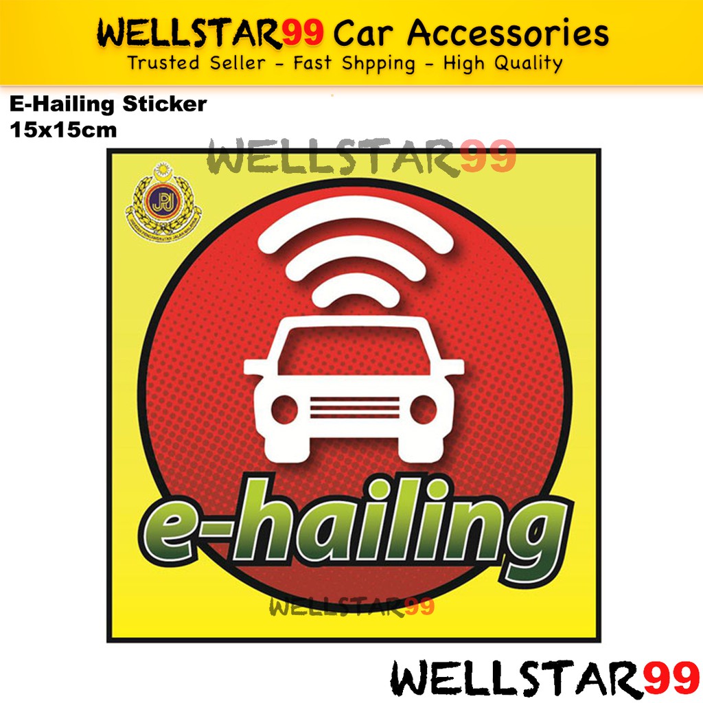 High Quality AAA E Hailing Sticker Ehailing Sticker 15x15cm | Shopee ...
