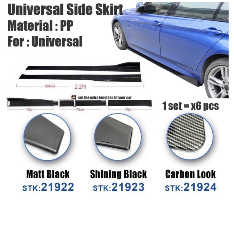 Car Side Skirt Rocker Splitters Winglet Wings Diffuser Glossy Black ...