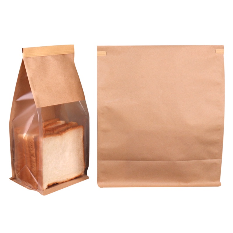 Toast Bread Storage Bags / Oil-proof Kraft Paper Food Packaging Bags ...