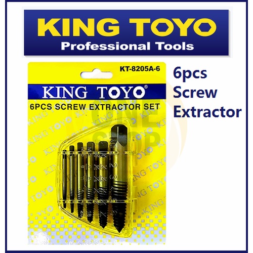 KING TOYO 5PCS / 6PCS SCREW EXTRACTOR SET [KT-8205] [KT-8205A-6] / sata ...