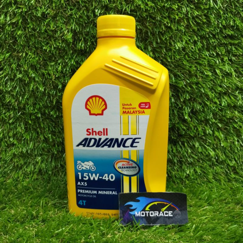 SHELL ADVANCE AX5 15W-40 4T MOTORCYCLE OIL / ENGINE OIL / MINYAK HITAM ...
